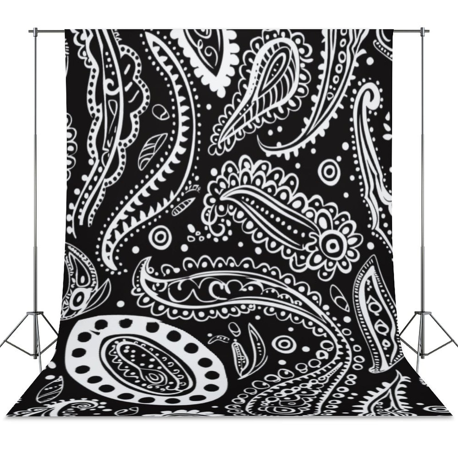 Black And White Paisley Pattern Design Repeat Backdrops for Photography ...