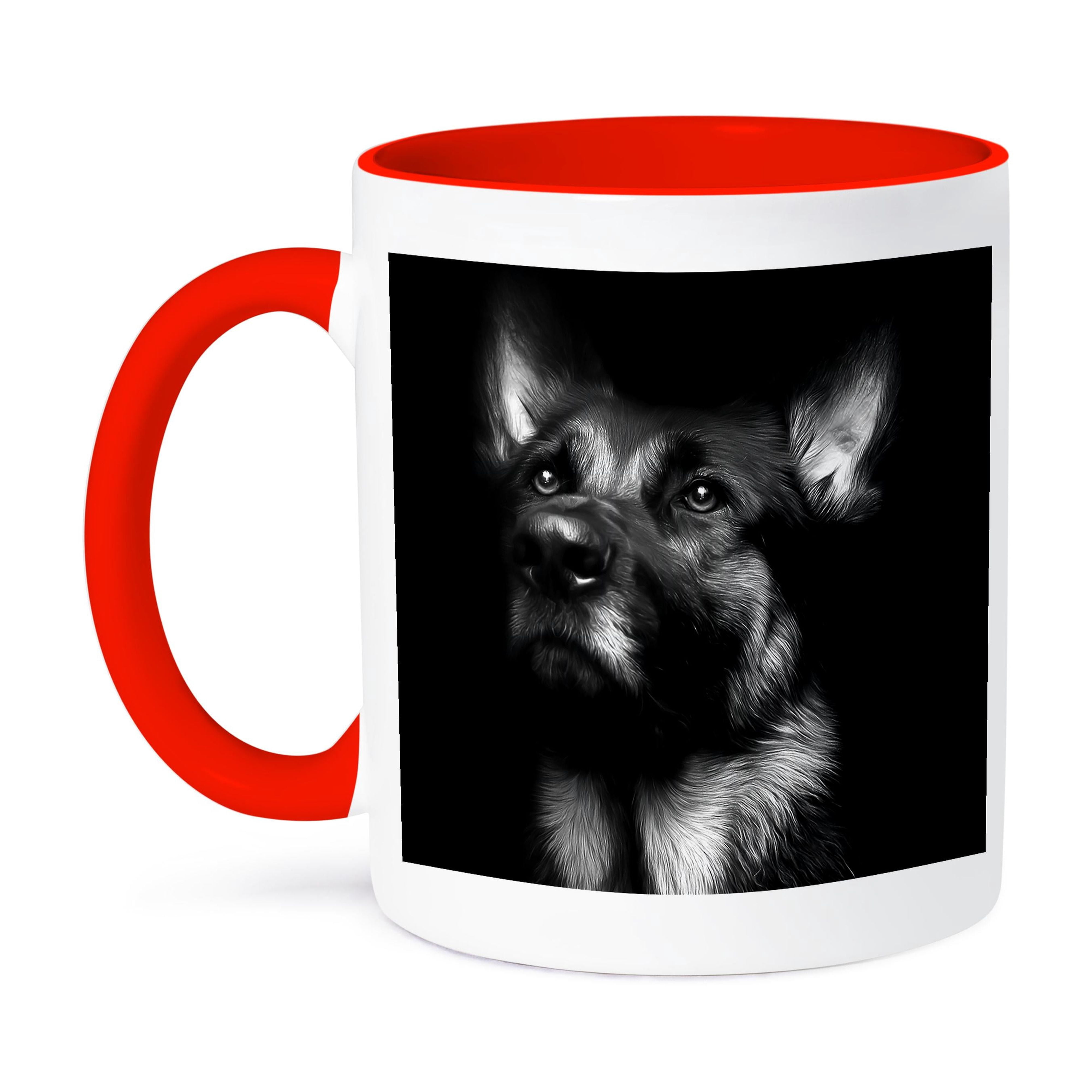 Black And White Photo Of A Regal German Shepherd Painted In Photoshop ...