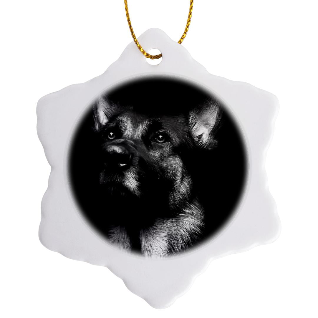 3drose, Black and White Photo of a Regal German Shepherd Painted in ...