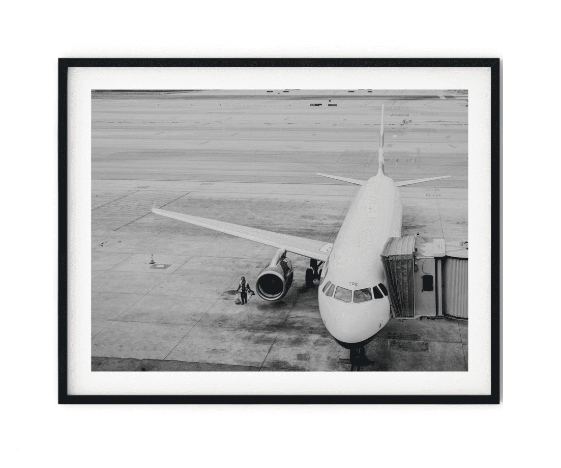 Black And White Photo Wall Art Print Airplane Gangway Poster Wall Art ...