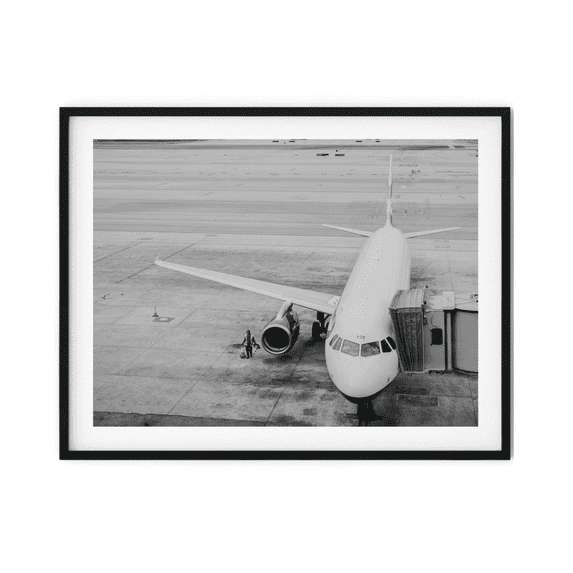 Black And White Photo Wall Art Print Airplane Gangway Poster Wall Art ...