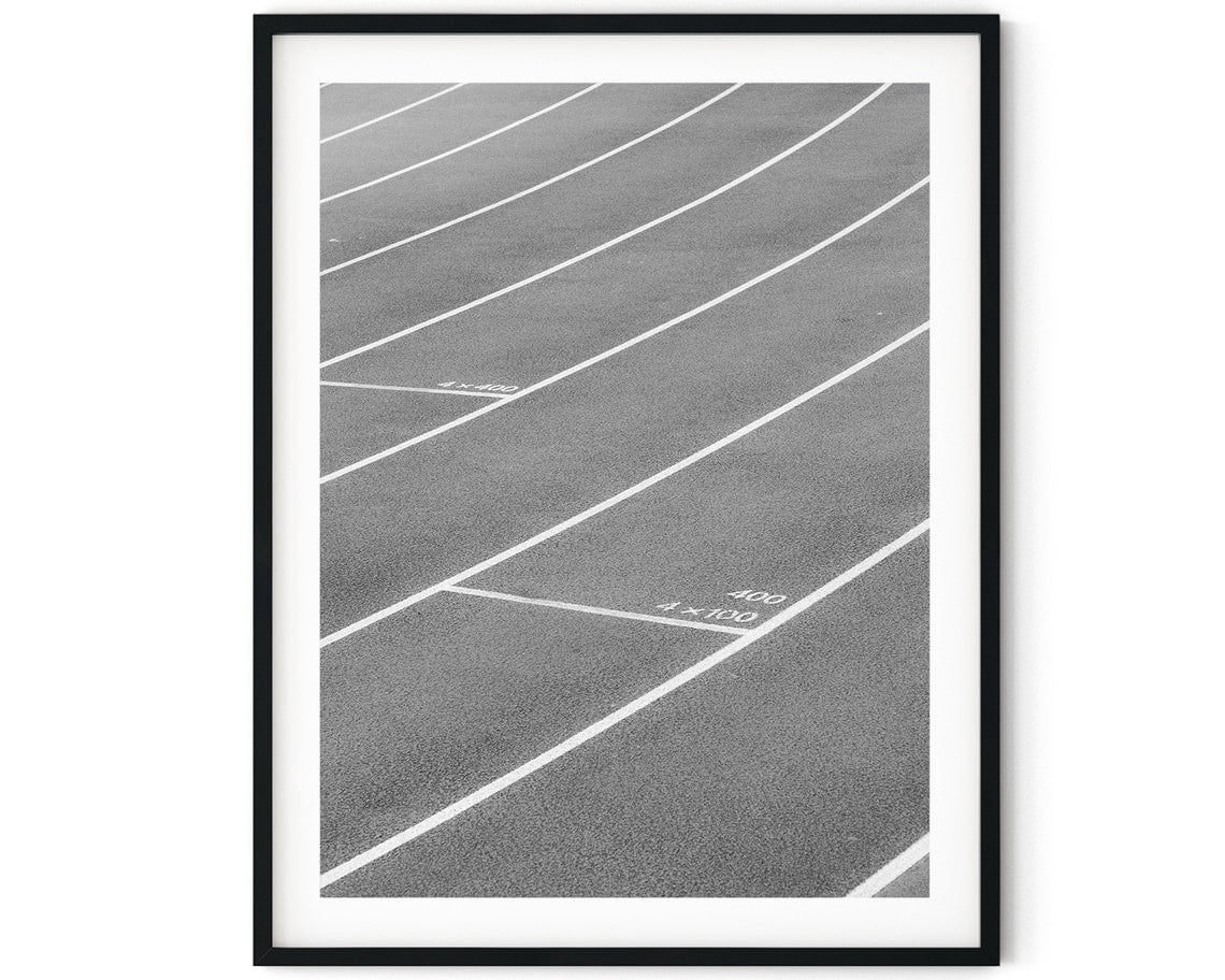 Black And White Photo Wall Art Print Athletics Running Track Poster ...