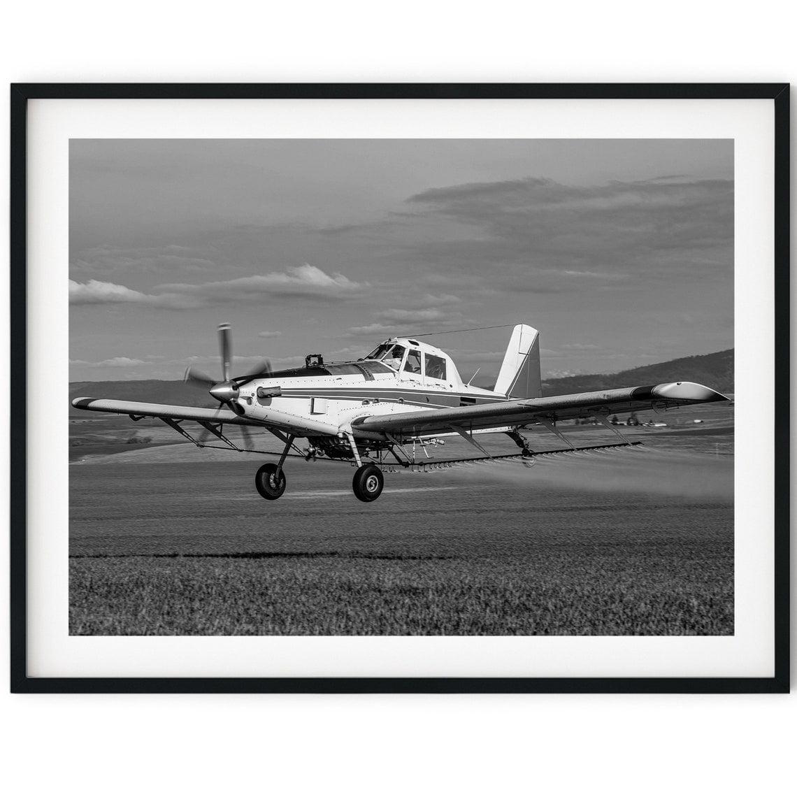 Black And White Photo Wall Art Print Crop Duster Airplane Poster Wall ...