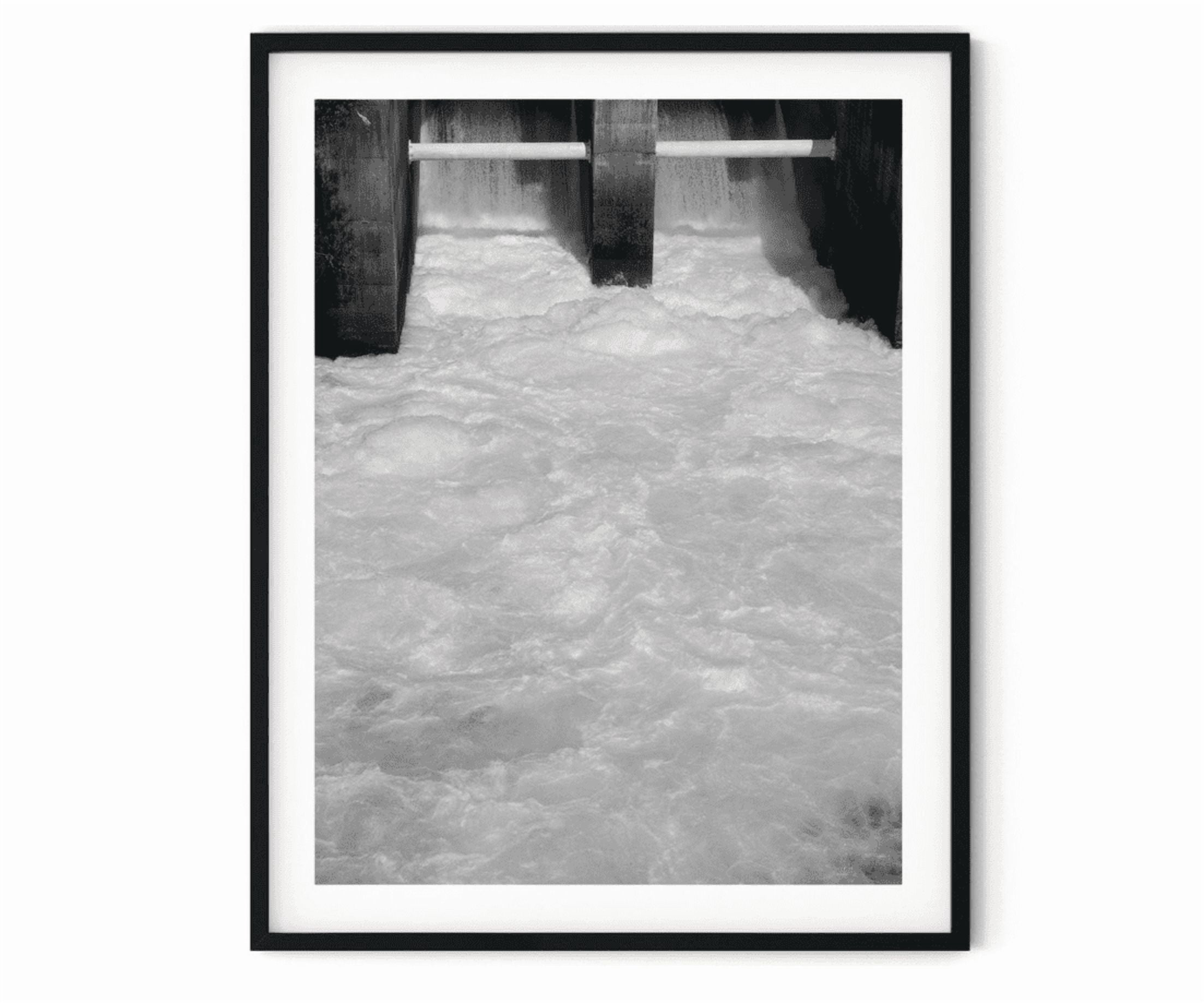 Black And White Photo Wall Art Print Dam Water Release Poster Wall Art ...