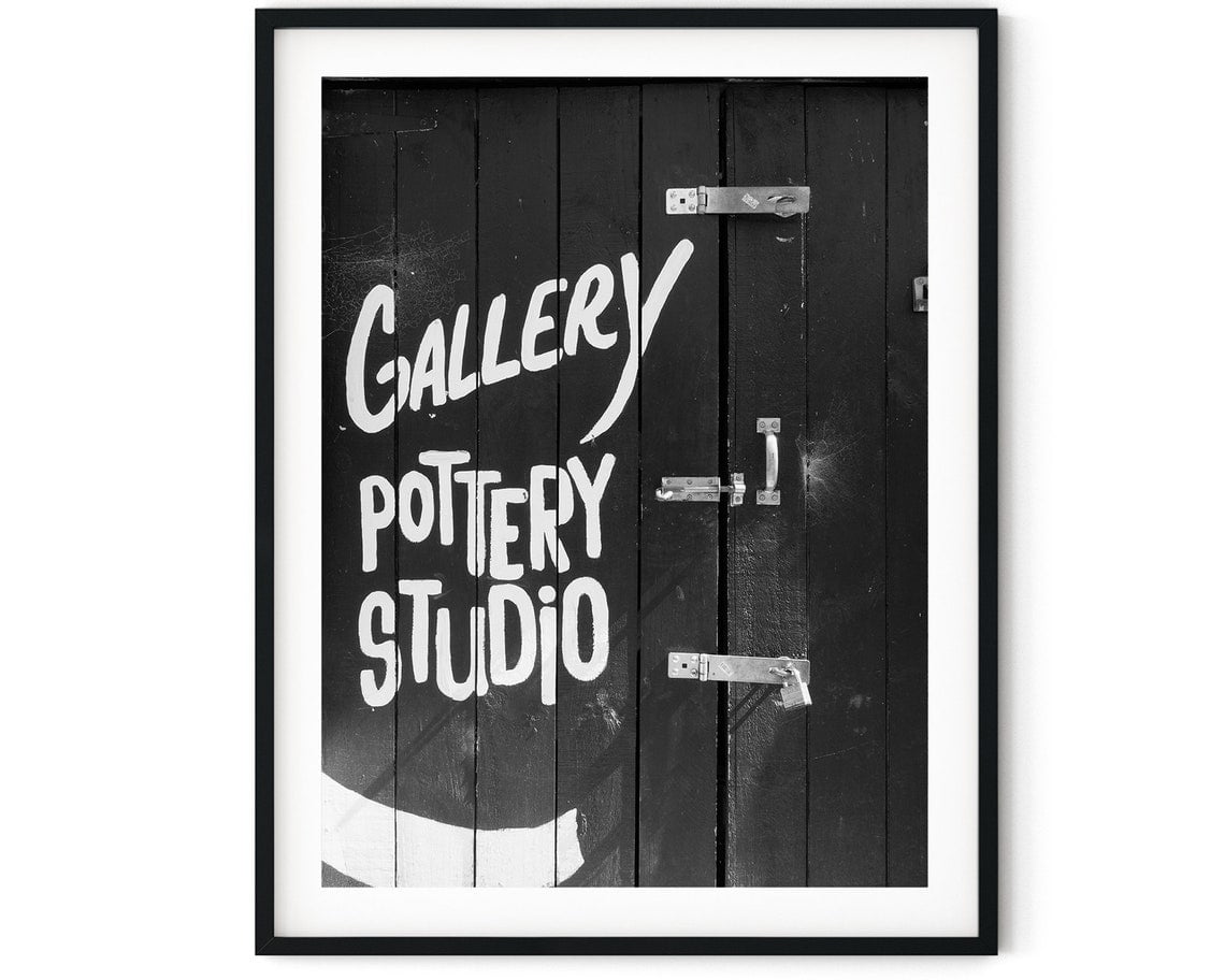 Black And White Photo Wall Art Print Gallery Pottery Studio Sign Poster ...