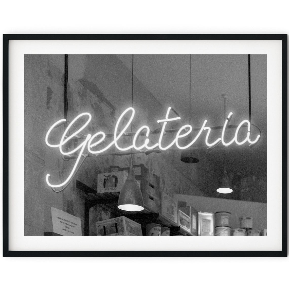 Black And White Photo Wall Art Print Gelateria Shop Poster Wall Art ...