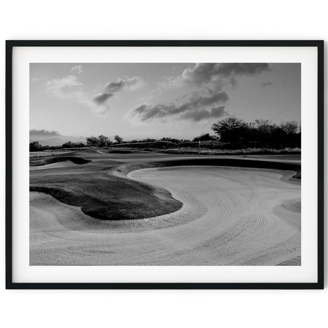 Black And White Photo Wall Art Print Golf Course Bunker Poster Wall Art ...