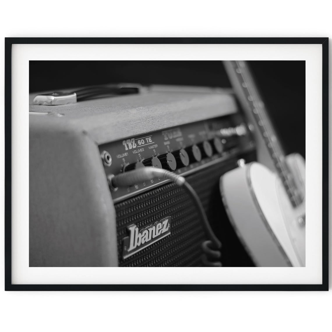 Black And White Photo Wall Art Print Guitar Amplifier Poster Wall Art ...
