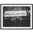 Black And White Photo Wall Art Print Happily Ever After Sign Poster ...
