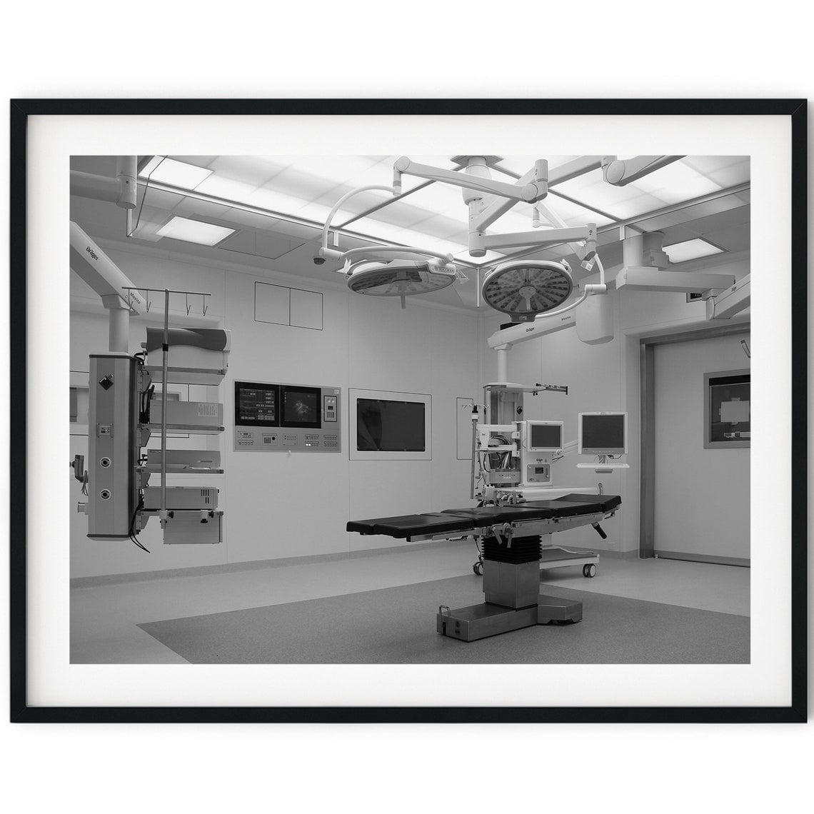 Black And White Photo Wall Art Print Hospital Operating Theatre Poster ...
