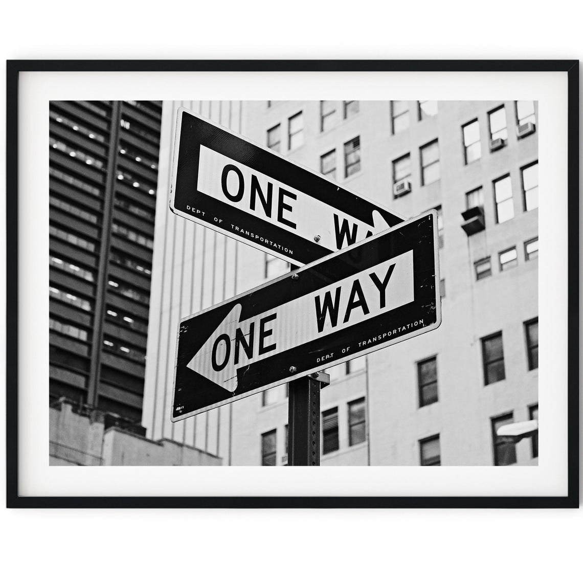 Black And White Photo Wall Art Print One Way Sign Poster Wall Art ...