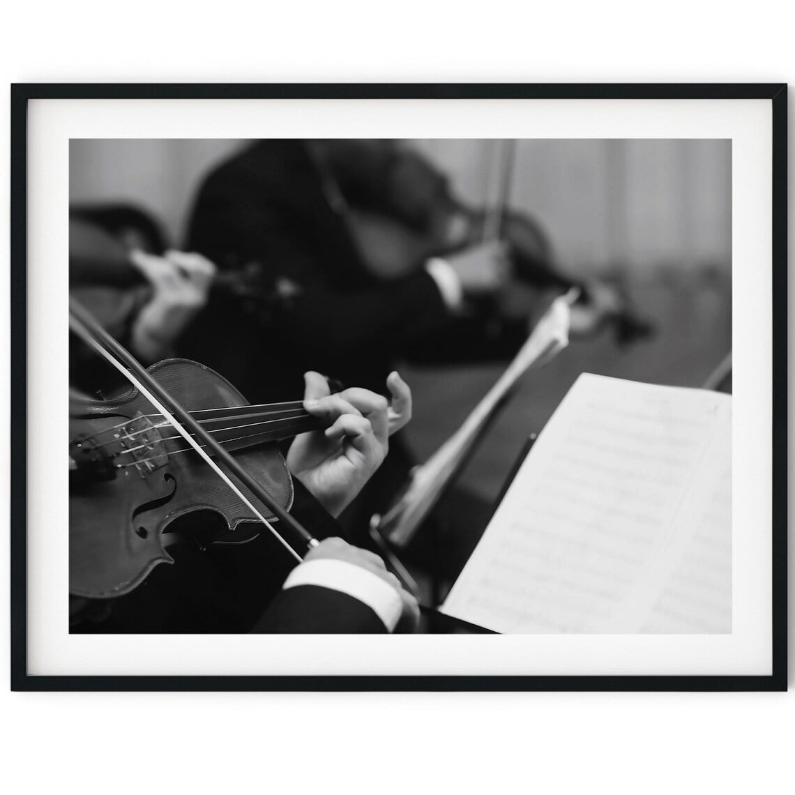 Black And White Photo Wall Art Print Orchestra Violinists Poster Wall ...