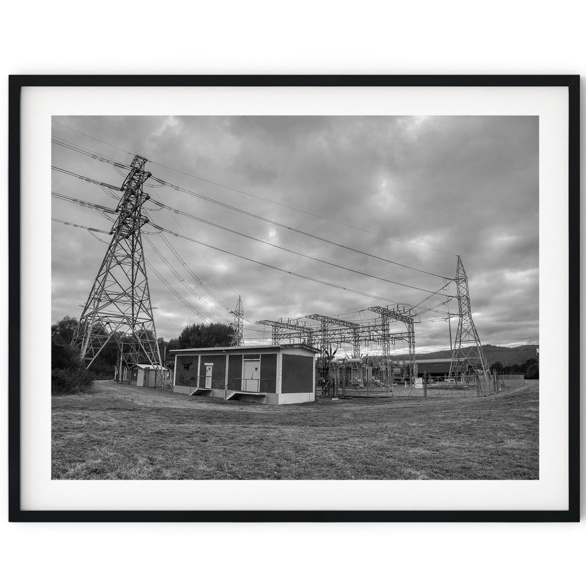 Black And White Photo Wall Art Print Power Substation Poster Wall Art ...