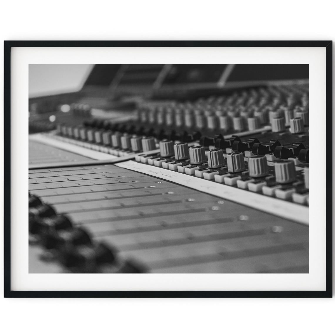 Black And White Photo Wall Art Print Recording Studio Mixer Poster Wall ...