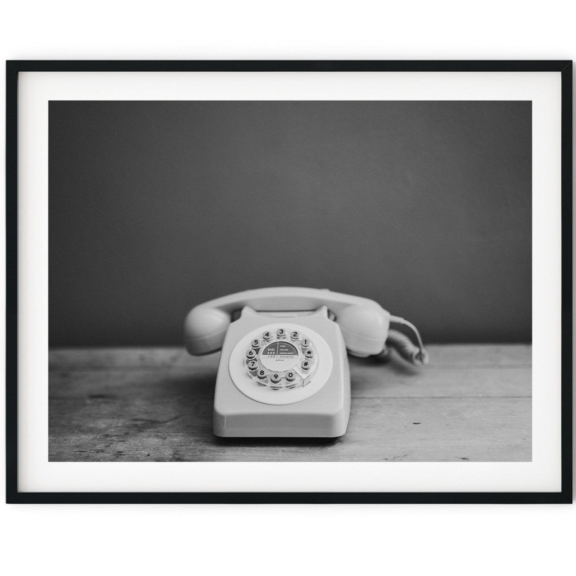 Black And White Photo Wall Art Print Rotary Dial Telephone Poster Wall ...