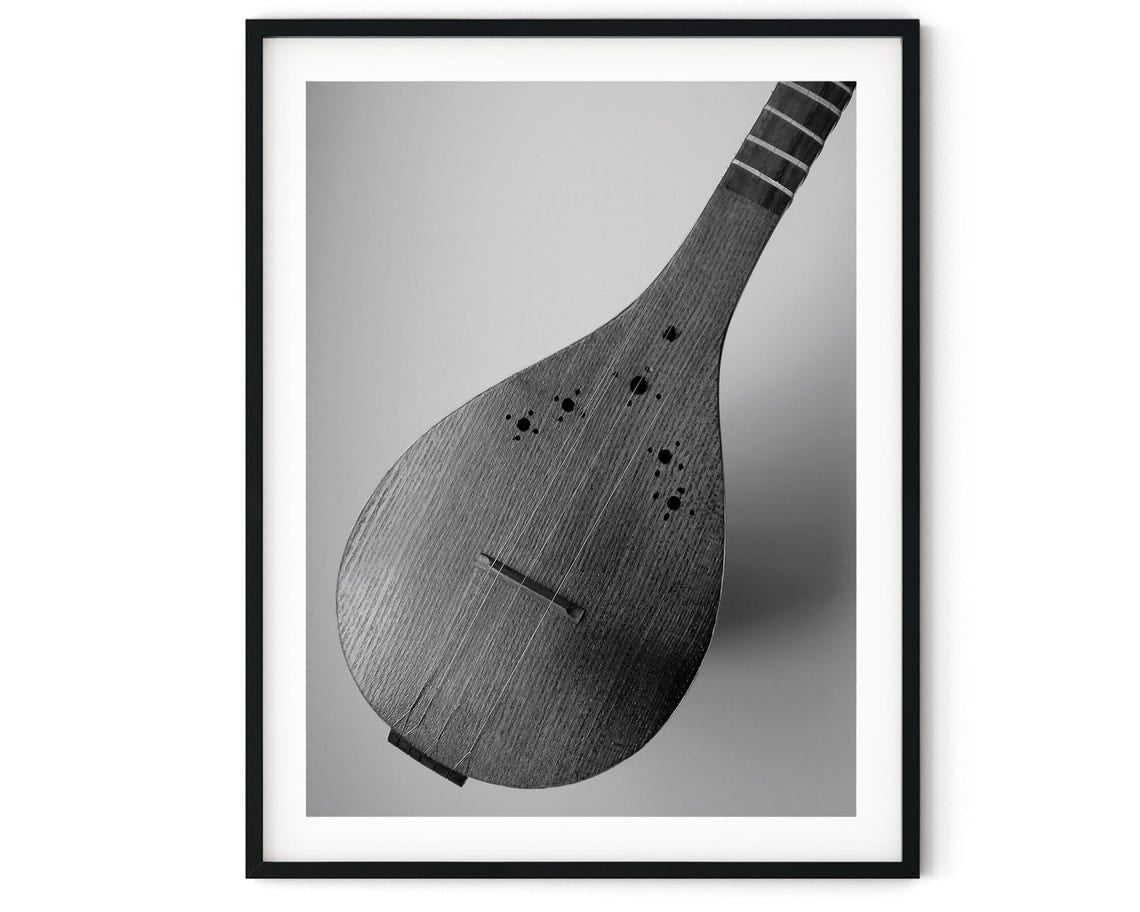 Black And White Photo Wall Art Print Turkish Cura String Instrument ...