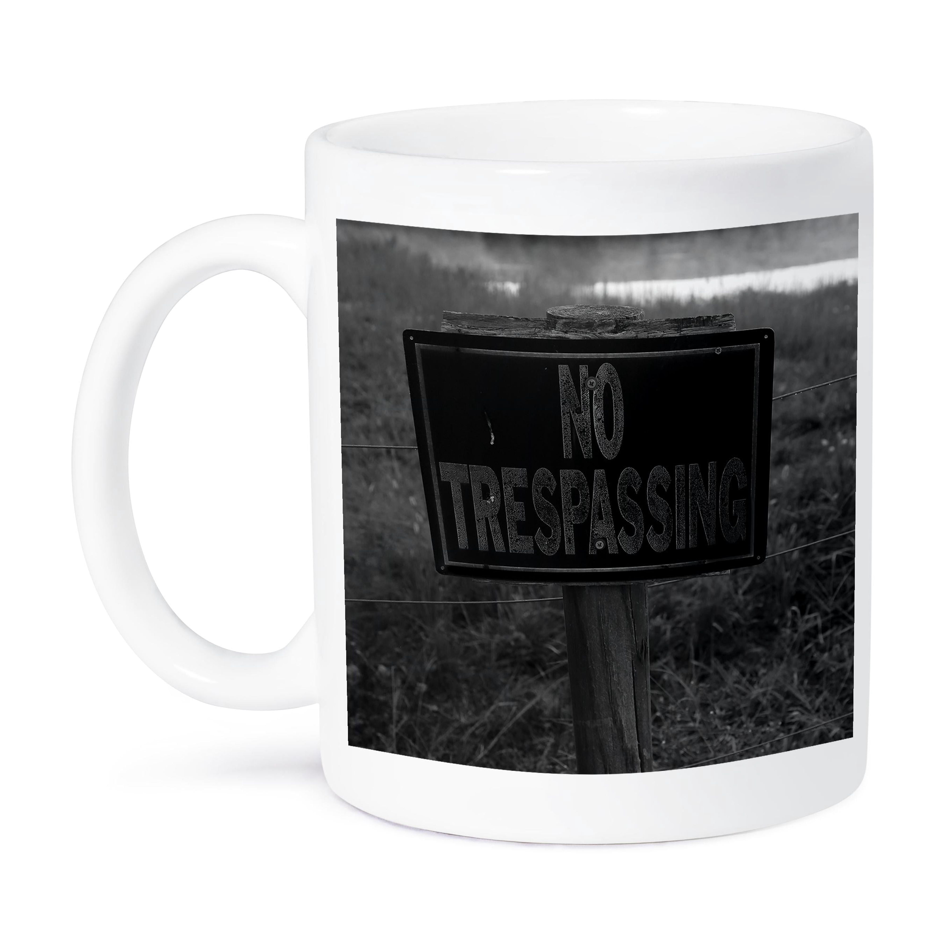 3dRose, Black and white photograph of a No Trespassing sign in South ...