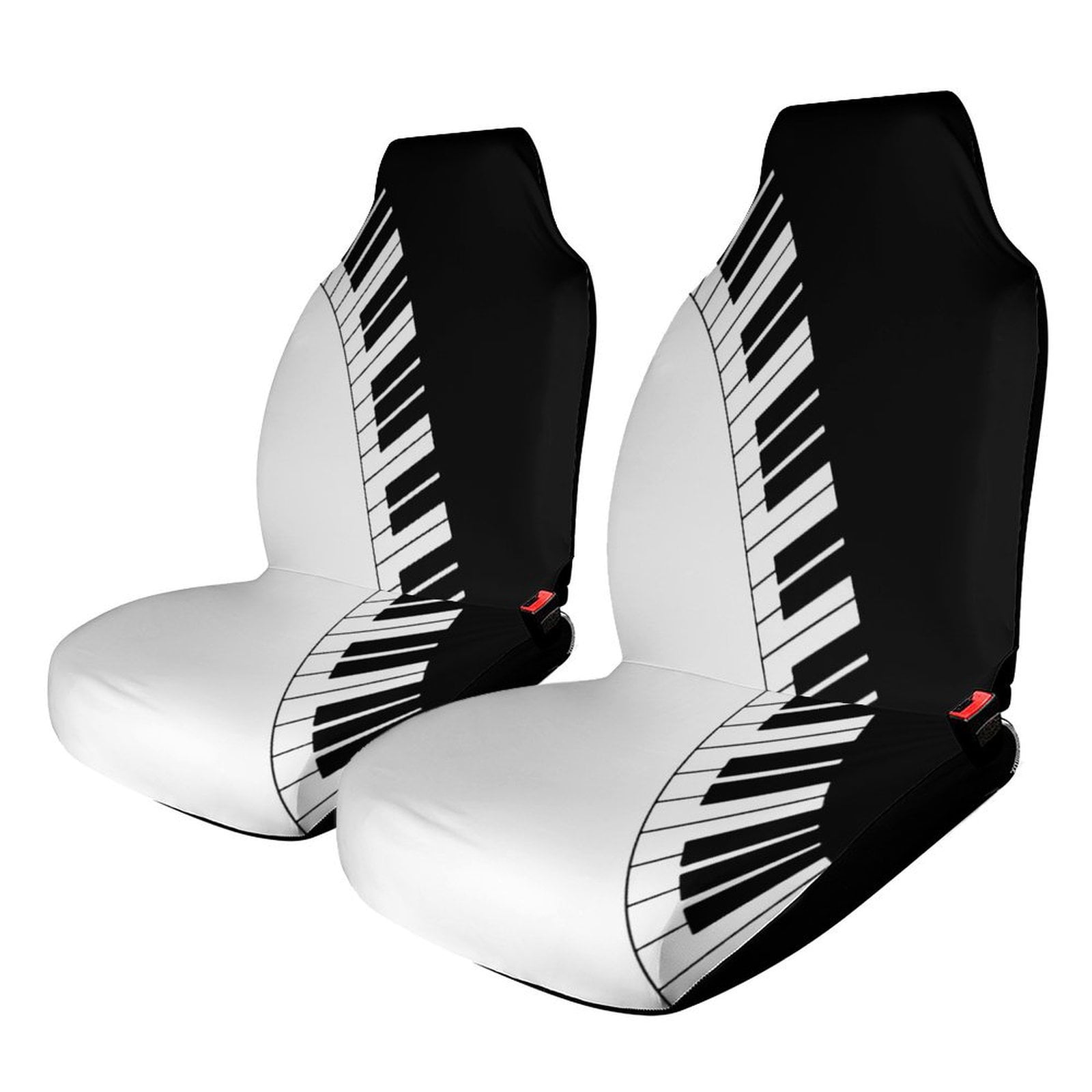 Black And White Piano Keyboard Car Seat Covers Front Seats Universal ...