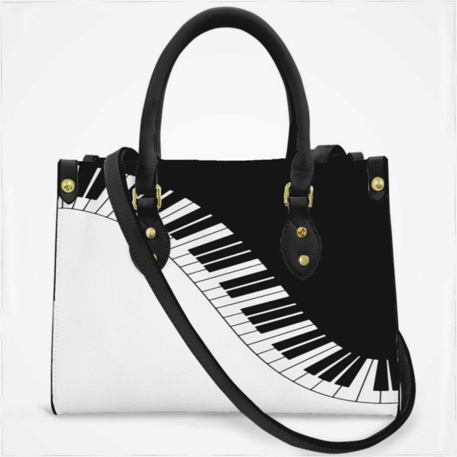 Black And White Piano Keyboard Cross Body Bags For Women Small Leather ...