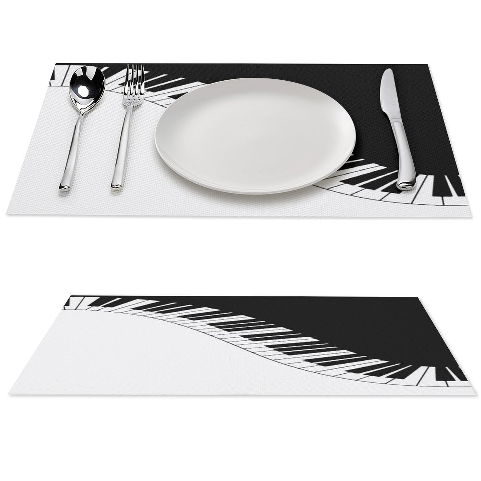 Black And White Piano Keyboard PVC Waterproof Place Mats Placemats ...