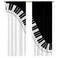 Black And White Piano Keyboard Sheer Voile Curtain Window Tulle ...