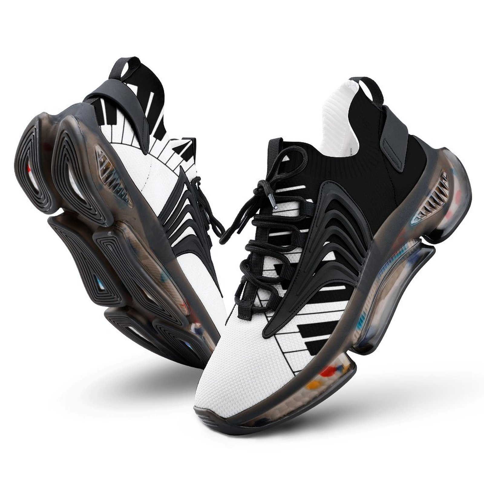 Black And White Piano Keyboard Walking Shoes for Men Woman Lightweight ...