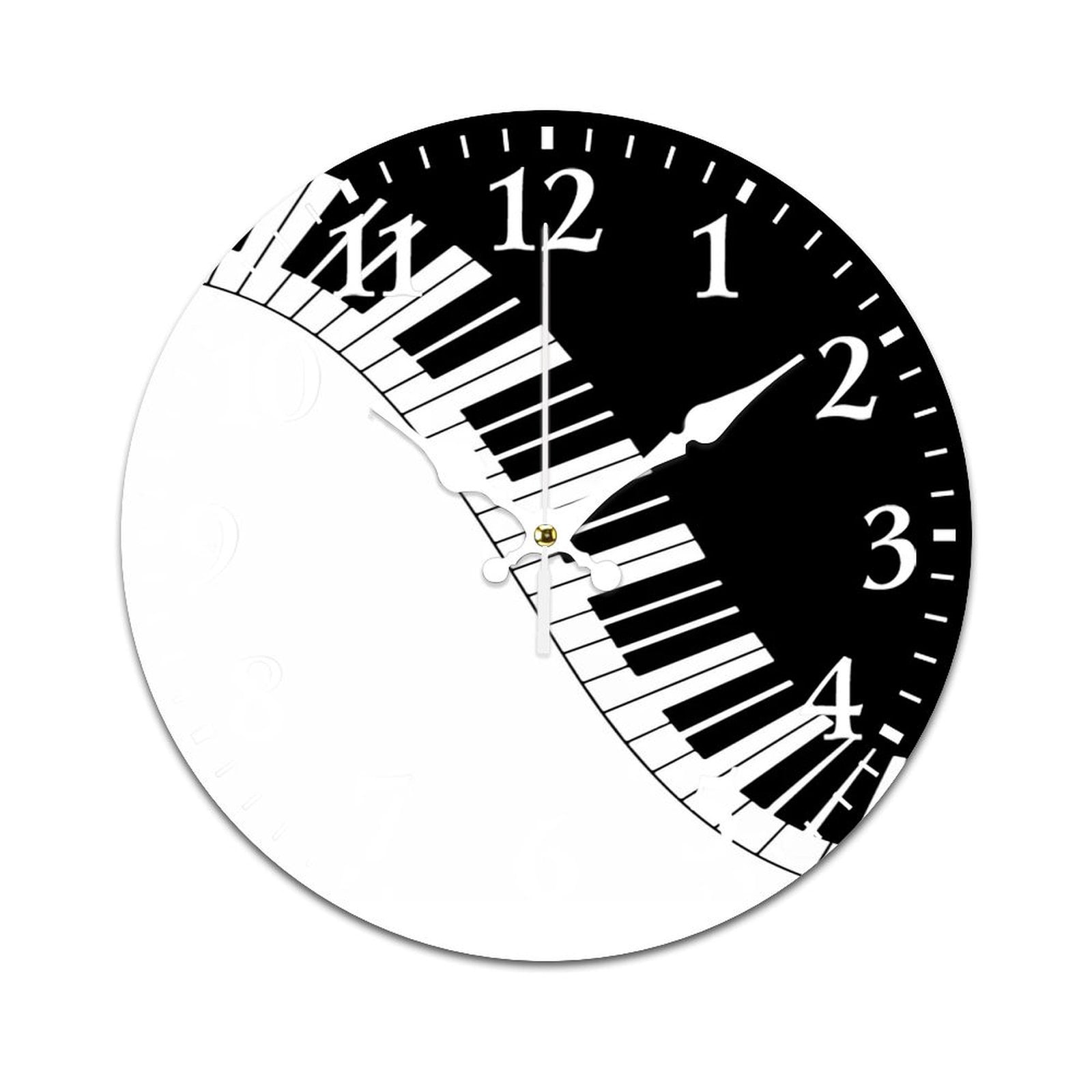 Black And White Piano Keyboard Wall Clock Modern Design Clocks Wall ...