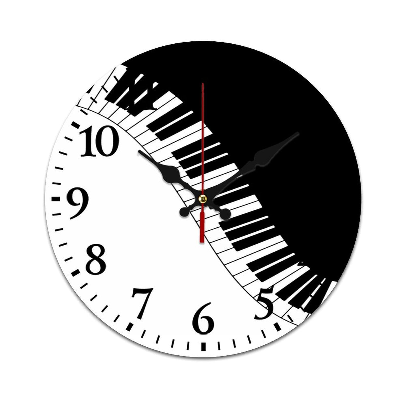 Black And White Piano Keyboard Wall Clock Modern Design Clocks Wall ...