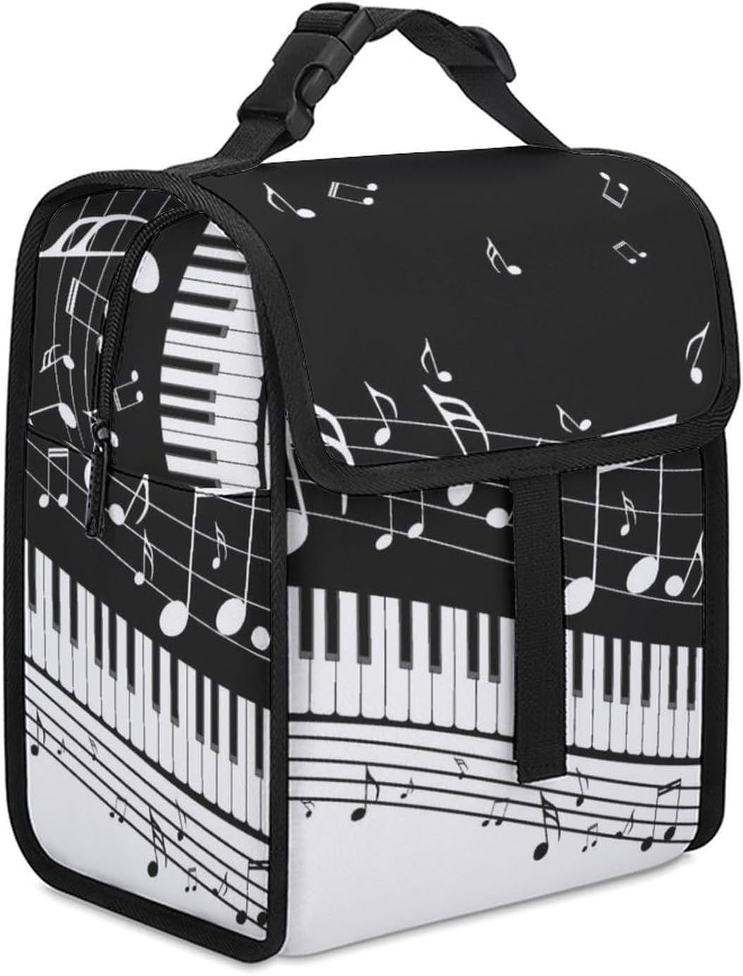 Black And White Piano Keys With Musical Notes Lunch Bag, Lunch Box for ...