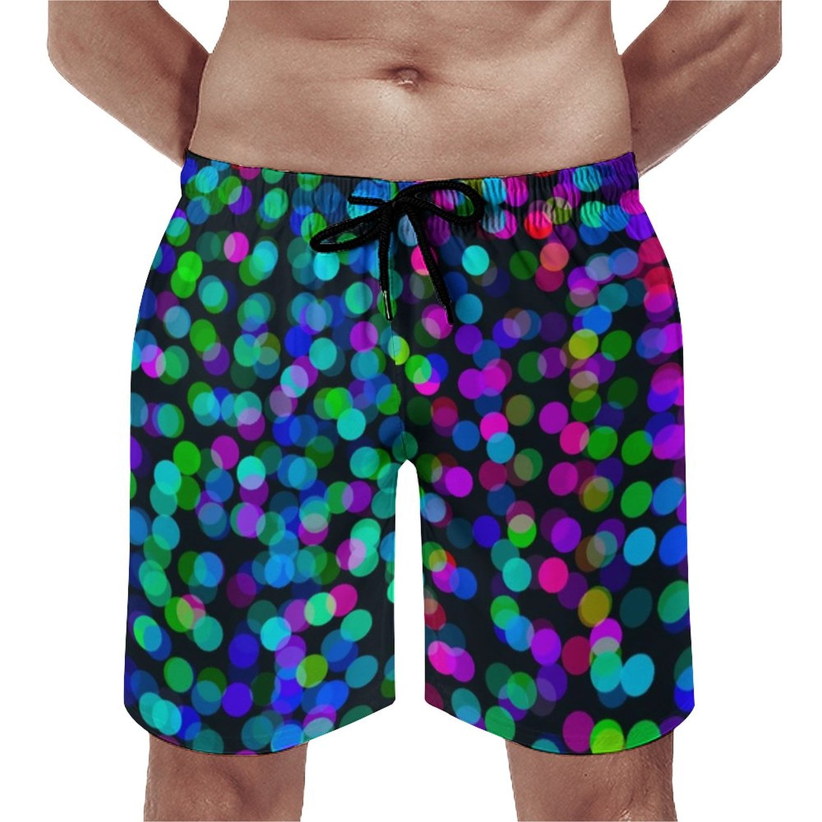 Black And White Polka Dot Board Shorts Quality Men Beach Pants Vintage ...