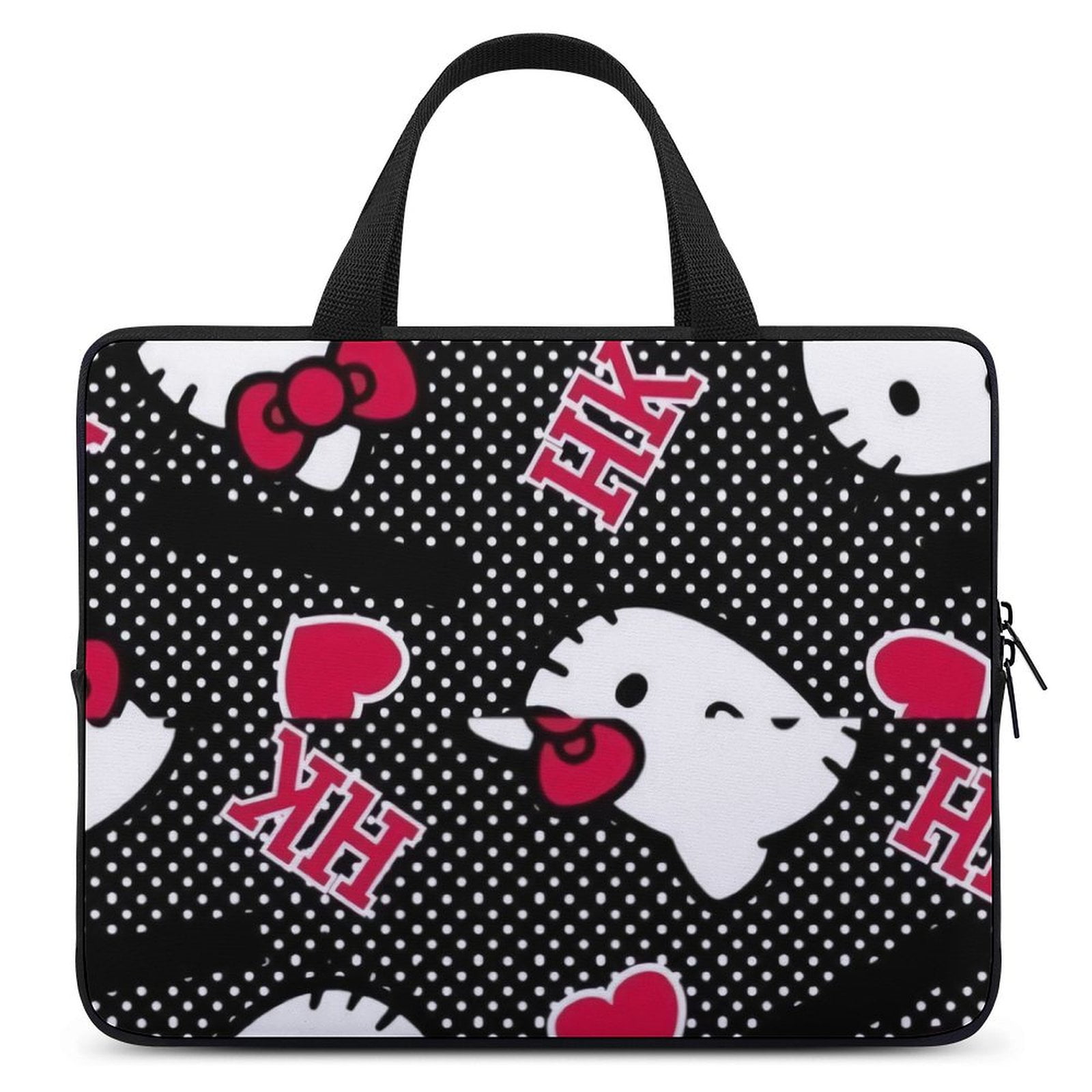 Black And White Polka Dot Hello Kitty Laptop Bag for Women Men 17 Inch ...