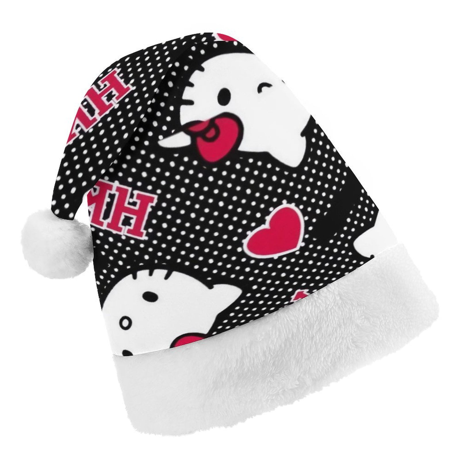 Black And White Polka Dot Hello Kitty Santa Hat for Kids,Christmas Hat ...