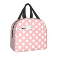 Black And White Polka Dots Lunch Bag for Women Portable Insulated ...