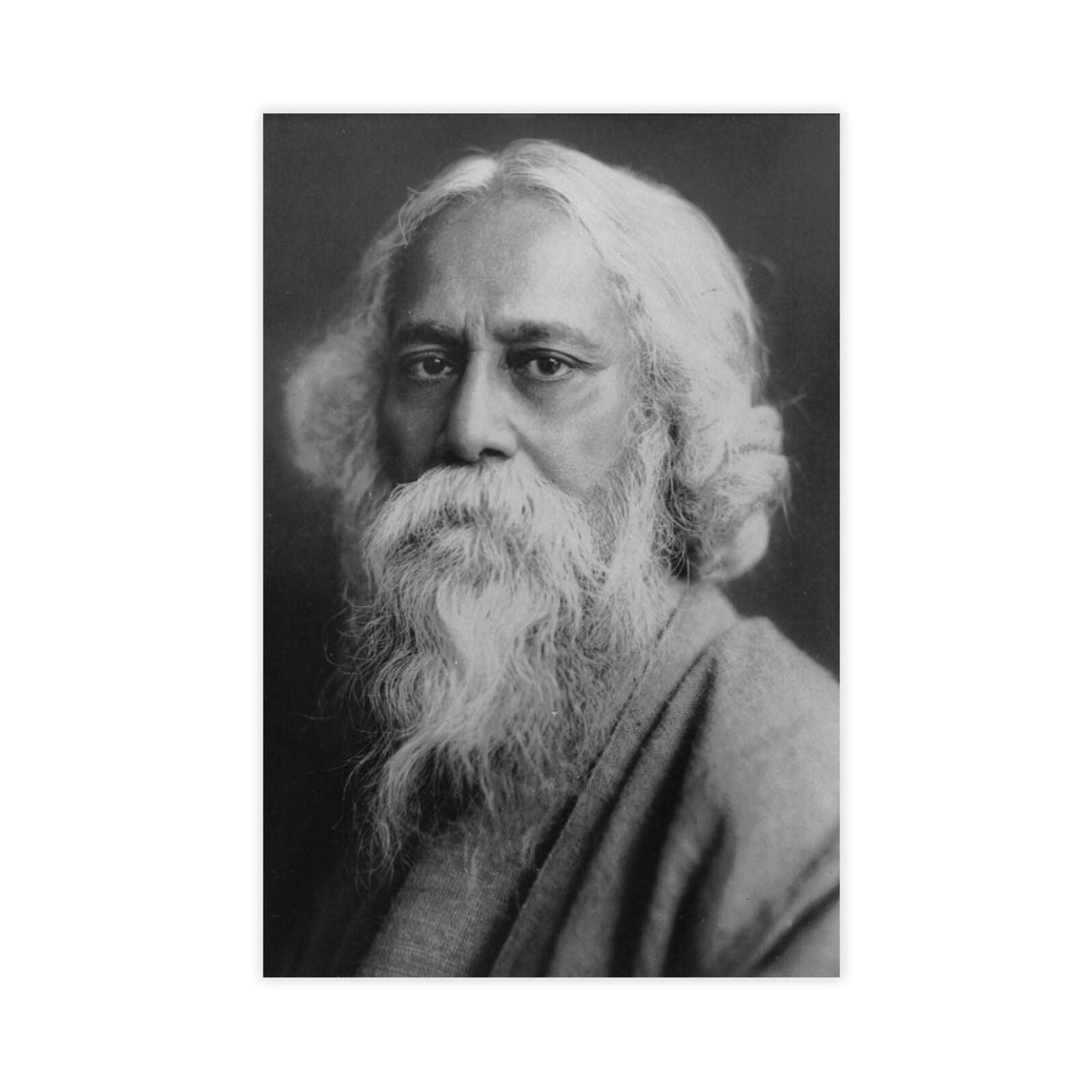 Black And White Portrait of The Great Philosopher Rabindranath Tagore ...