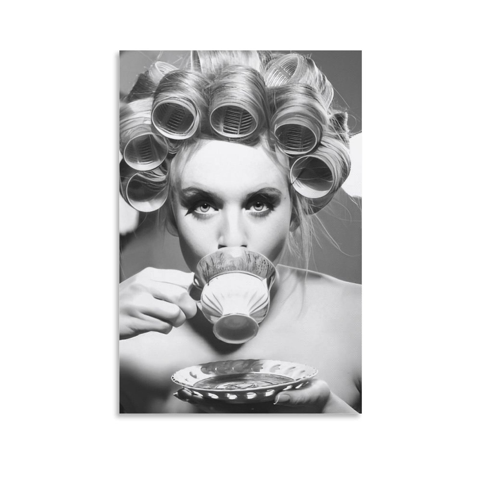 Black And White Poster Retro Hair Styling Idea Vintage Poster Hair ...