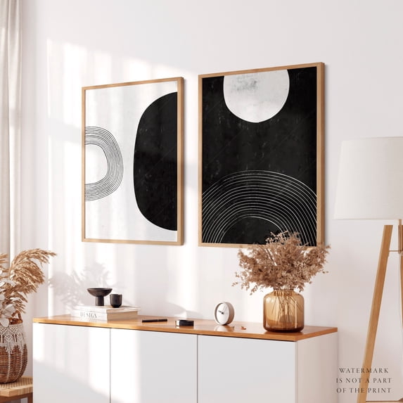 Black And White Poster Set Geometric Shapes, , Poster Only - Walmart.com
