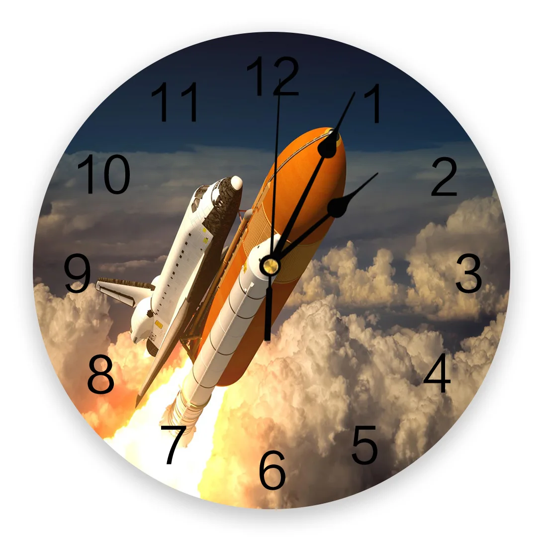 Black And White Retro Clouds Airplane Wall Clock Living Room Decoration ...