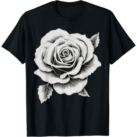 Black And White Rose Men And Rose Womens T-Shirt, Vintage T-Shirt - All ...