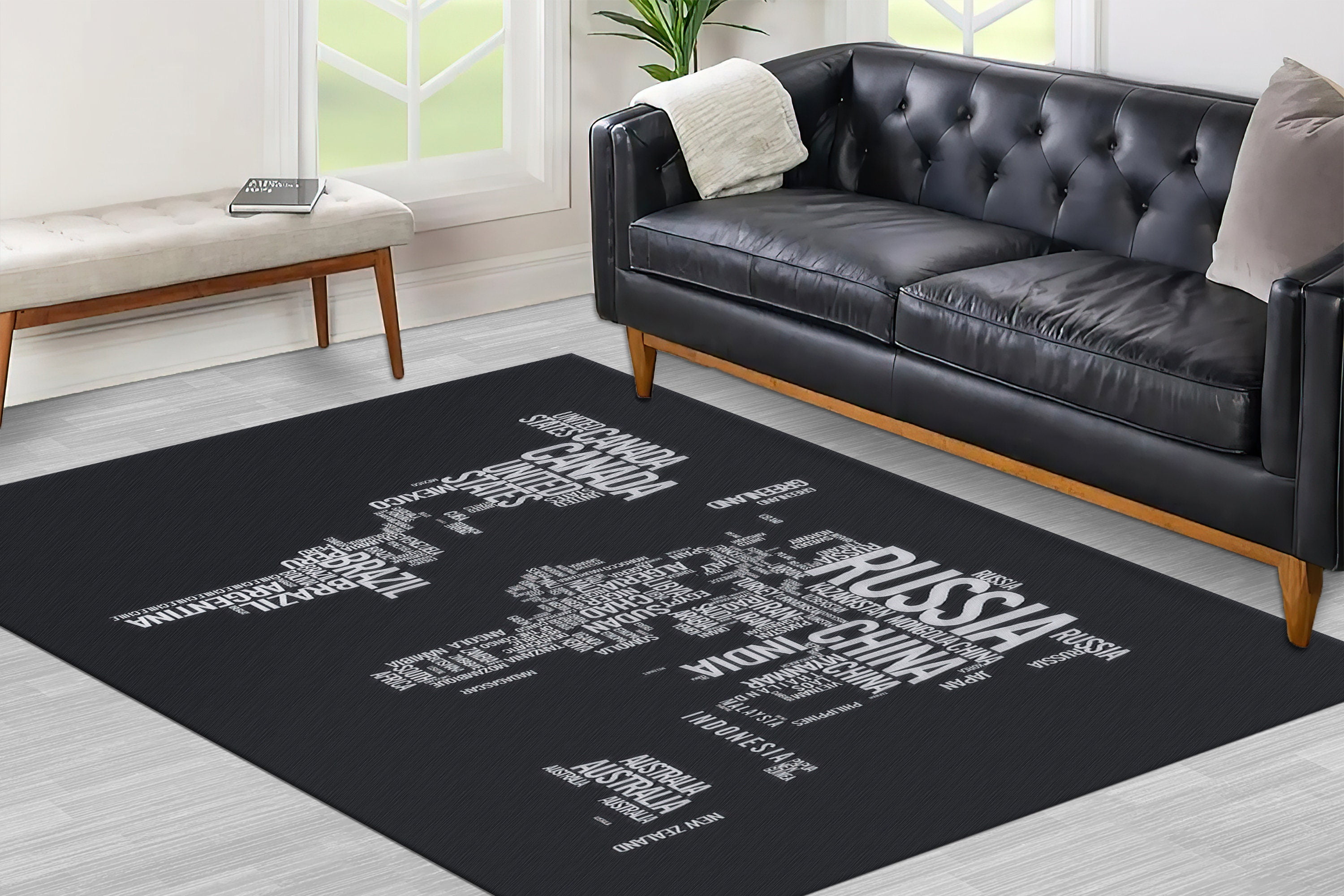 Black And White Rugs, Office Rug, Floor Rugs, Salon Rug, Machine ...