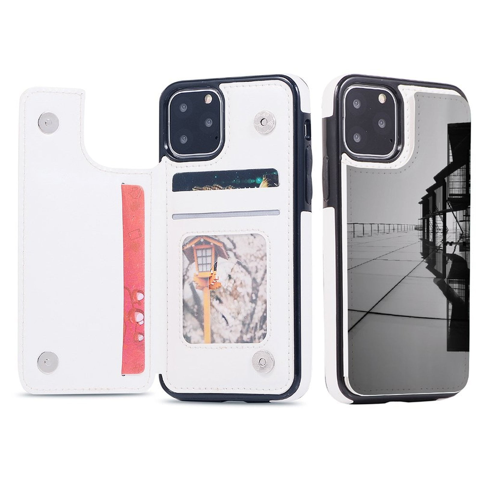 Black And White Scenery Leather Wallet Case for iPhone 16 15 14 13 12 ...