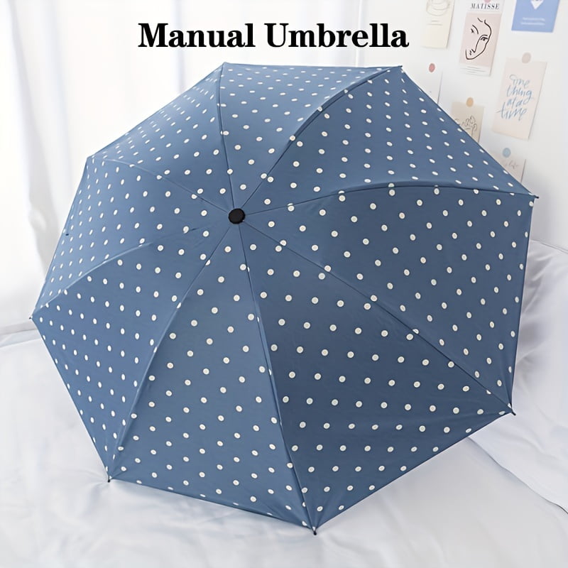 Black And White Simple Folding Umbrella UV Protection Heat Insulation ...