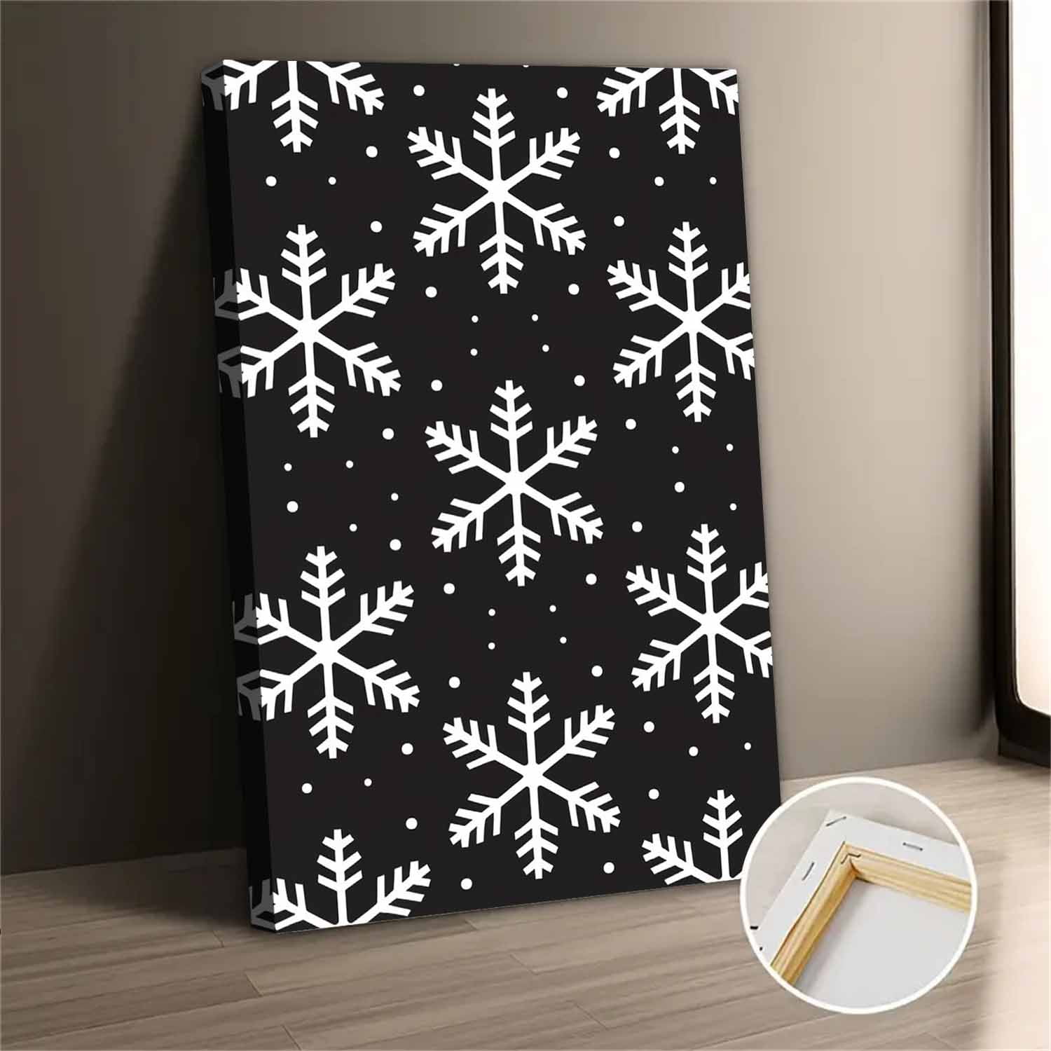 Black And White Snowflake Canvas Wall Art For Bedroom - Walmart.com
