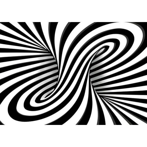 Black And White Spiral Vortex Backdrop 3D Effect Endless Tunnel Striped ...