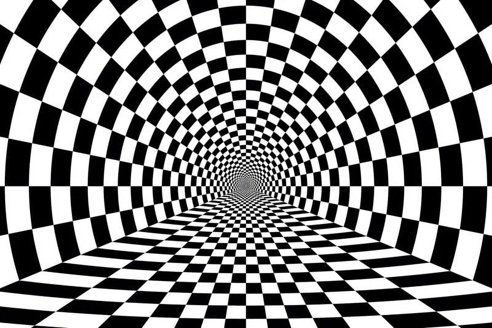 Black And White Spiral Vortex Backdrop 3D Effect Endless Tunnel Striped ...