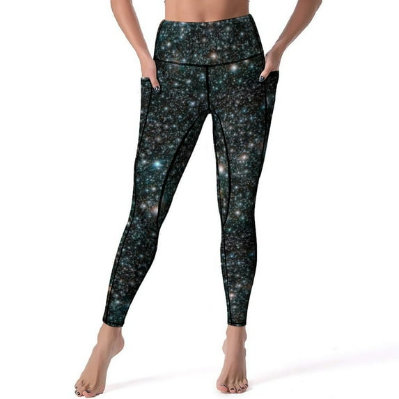 Black And White Star Yoga Pants Female Modern Trendy Cool Leggings Push ...