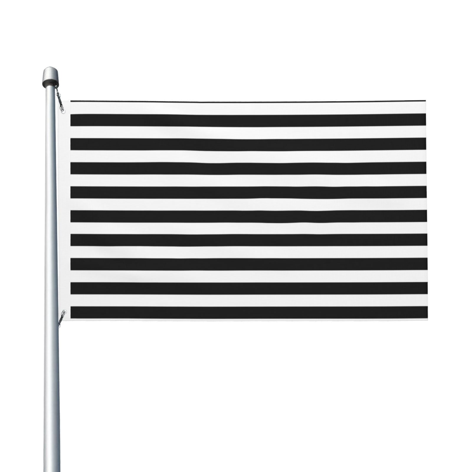 Black And White Stripe Flags 3 X 5 Foot Printed Bright And Vivid Colors ...