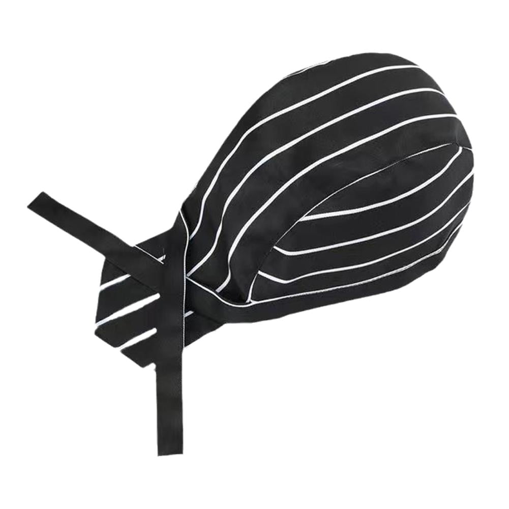 Black And White Striped Chef Hat Restaurant Cooking Headscarf Male And ...