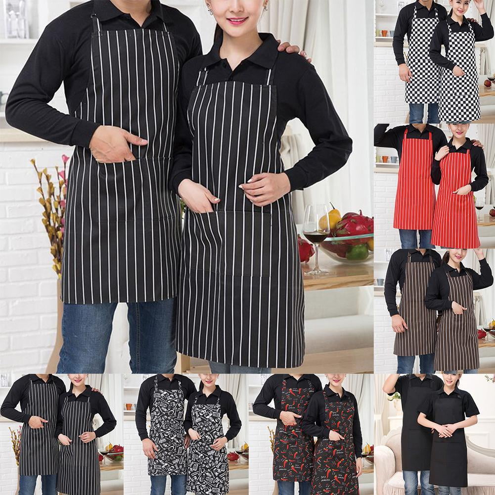 Black And White Striped Halter Neck Chef Apron Hotel Restaurant Kitchen ...
