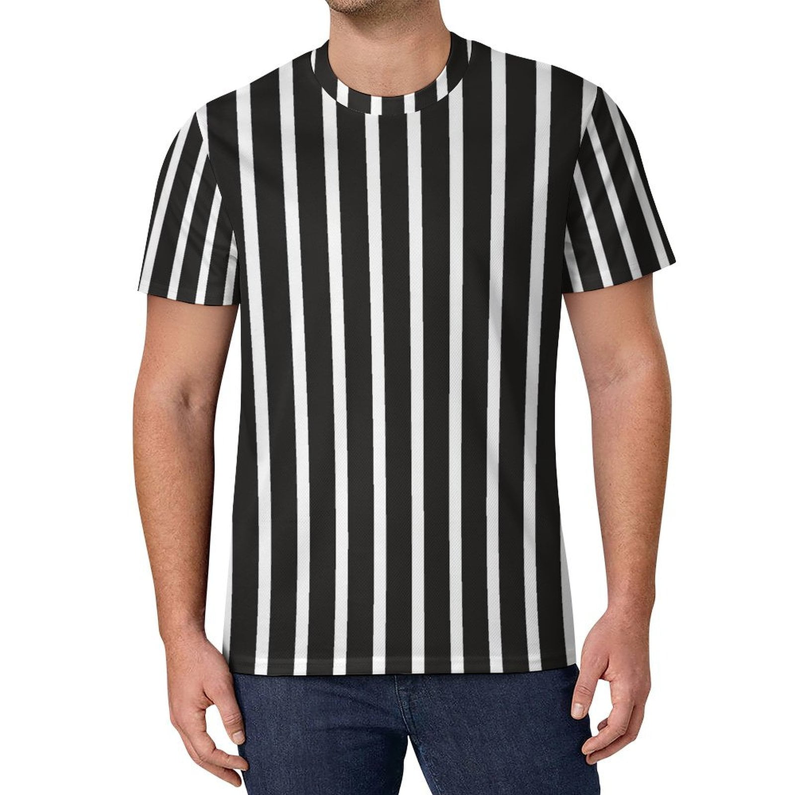 Black And White Striped T Shirt Vertical Lines Awesome TShirts O Neck Hip Hop Tshirt Summer Male ...