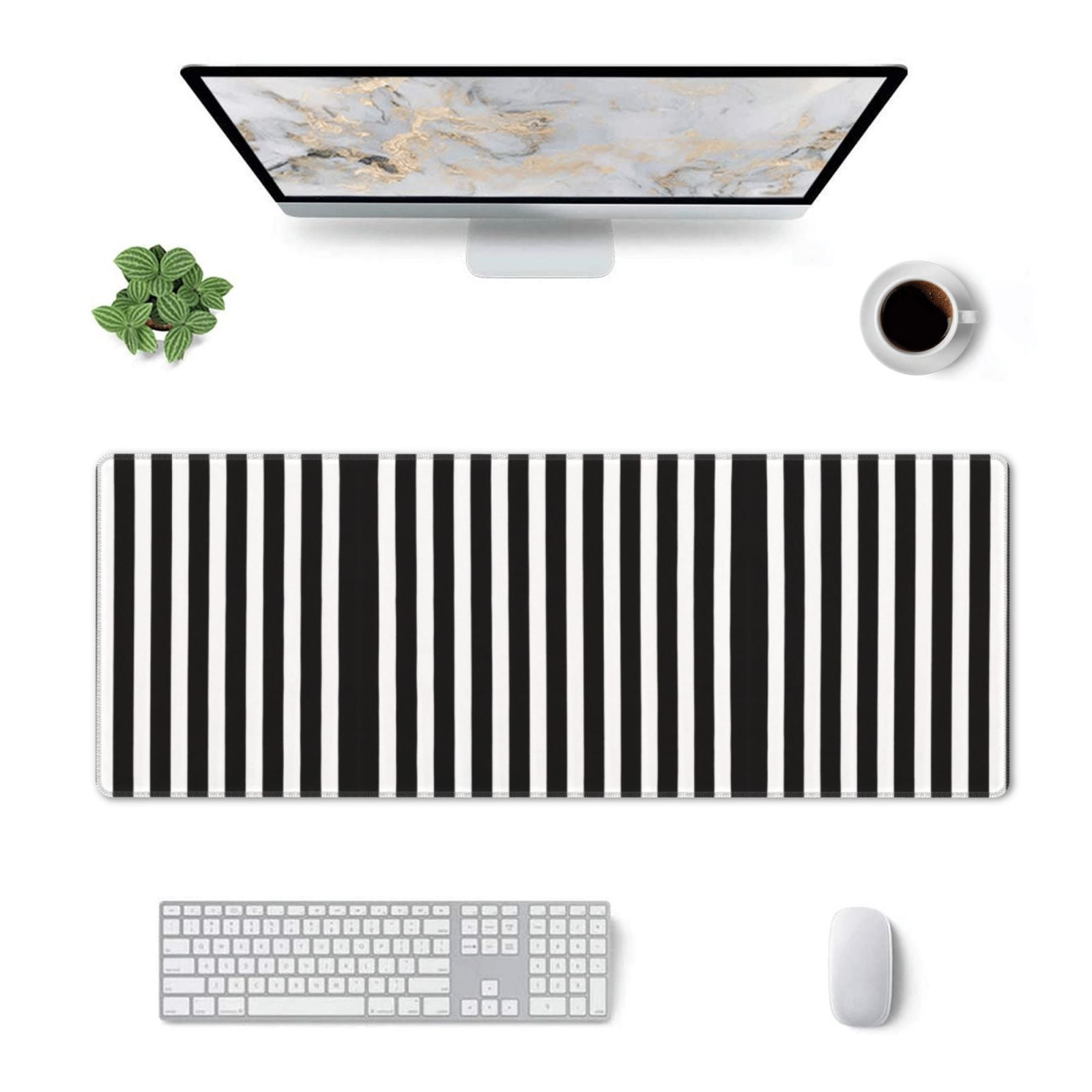 Black And White Stripes Large Gaming Mousepad For Office Computers ...